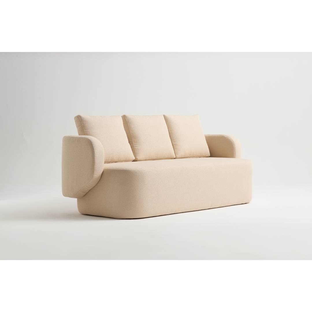 Sofá Contorno 3 Lugares Revestido em Tecido | Conforto e Estilo