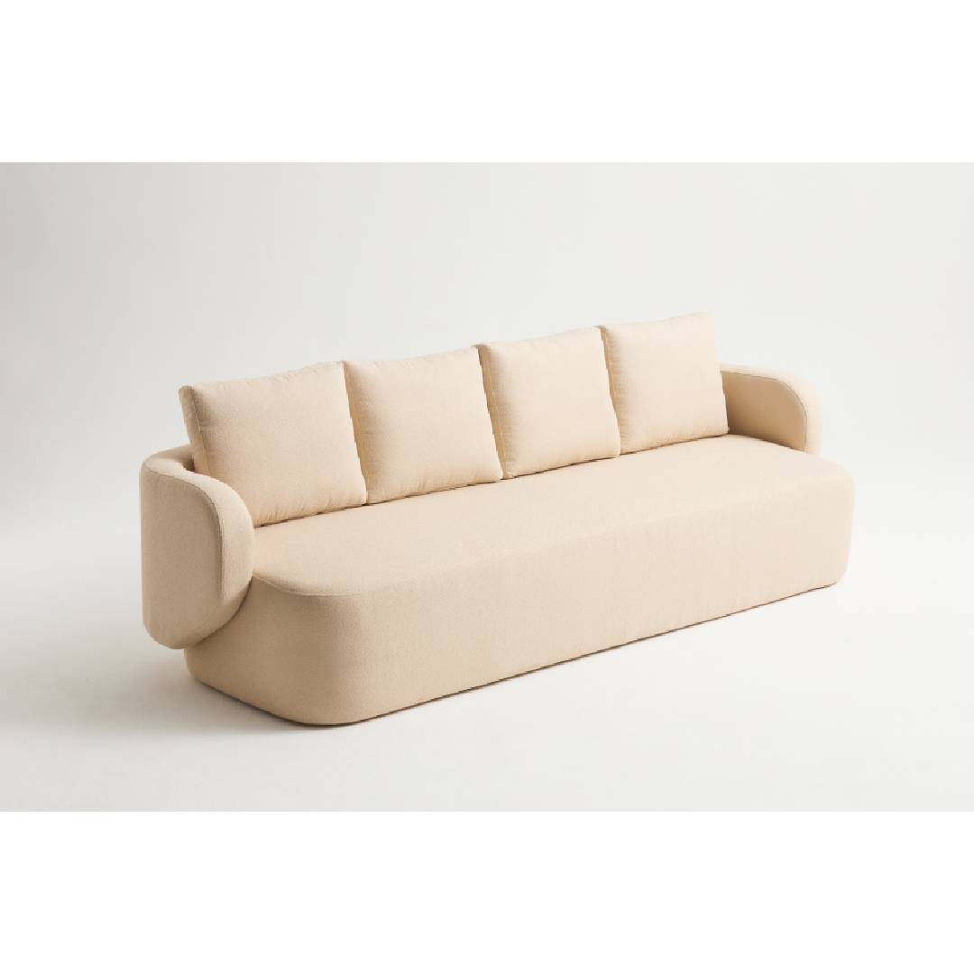 Sofá Contorno 4 Lugares em Tecido | Elegância e Conforto Amplo